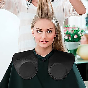 Lurrose Salon Hair Cutting Collar Cape, Hair Cutting Cape Angular and Straight Cutting Guidelines Hair Dye Cape for Hairdressing Black