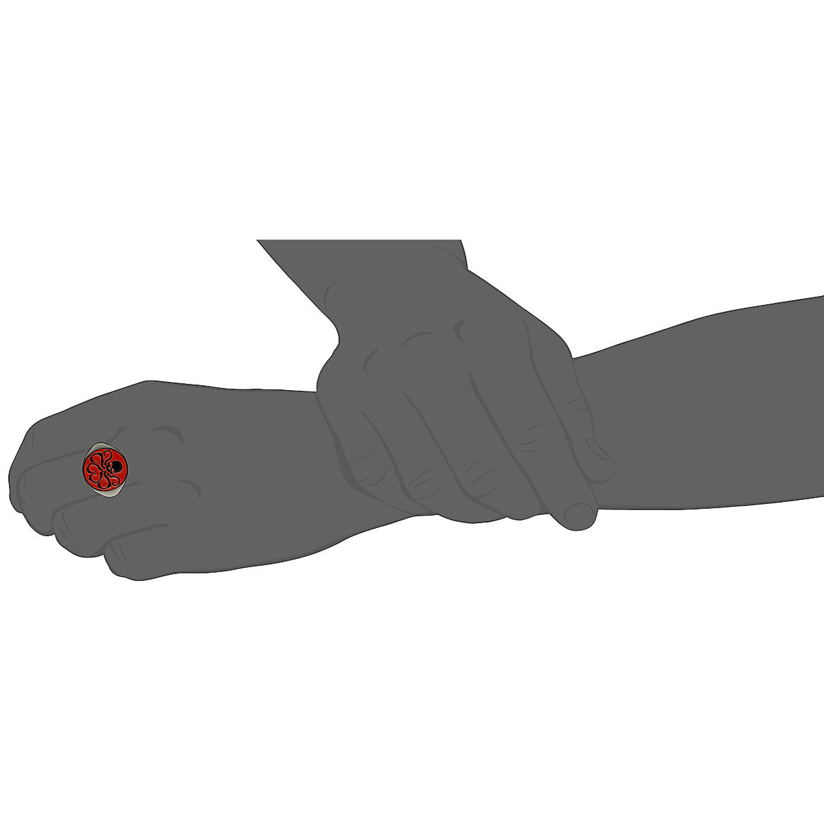 Marvel Comics Men's Stainless Steel Enamel Hydra Ring, Size 10