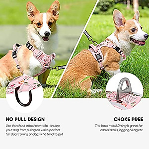 Timos No Pull Dog Harness,NO Need Go Over Dogs Head 3 Snap Buckles Reflective Oxford No Choke Puppy Harness with Front & Back 2 Metal Leash Clips Soft Padded Vest Harnesses for Small Medium Large Dogs