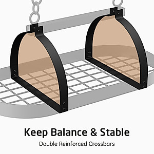 KES Ceiling Pot Rack 34-Inch Hanging Pot Rack for Kitchen Oval Pot and Pan Rack Matte Black Pot Hanger with 20 S Hooks, KUR221S85-BK