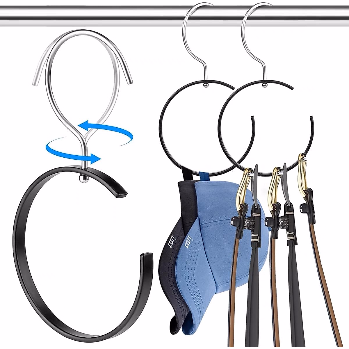 2 Belt Organizers for Collecting Belt Hangers, Ties, Hats, Bags, and Hanging Underwear, reducing Clutter in The Wardrobe