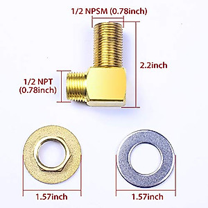 JZBRAIN Installation Kit for Wall Mount Faucet Backsplash Mounted 90 Degree Elbow Adapter Set for Faucets Mounting Stainless Steel Commercial Kitchen Prep & Utility Sink