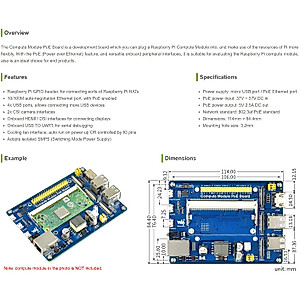 Waveshare Compute Module IO Board with PoE Feature Composite Breakout Board for Developing with Raspberry Pi CM3 / CM3L / CM3+ / CM3+L