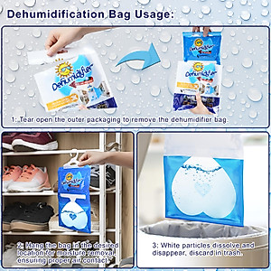 Argendon Hanging Dehumidifier Bags, Efficient Dehumidifier Bags for Shoe Cabinet, Space-Saving Hanging Design, Simple to Use, 2 Pack