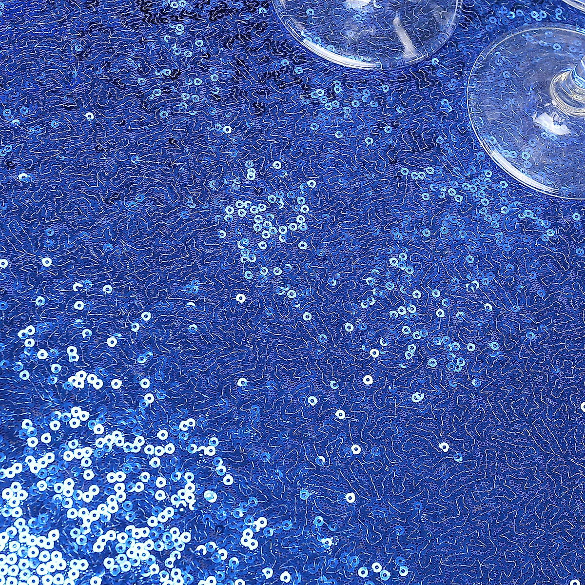 YMRZED Royal Blue Glitter Sequin Tablecloth - 60X85 Inch Rectangle Banquet Tablecloth Sparkly Tablecloth for Thanksgiving for Christmas