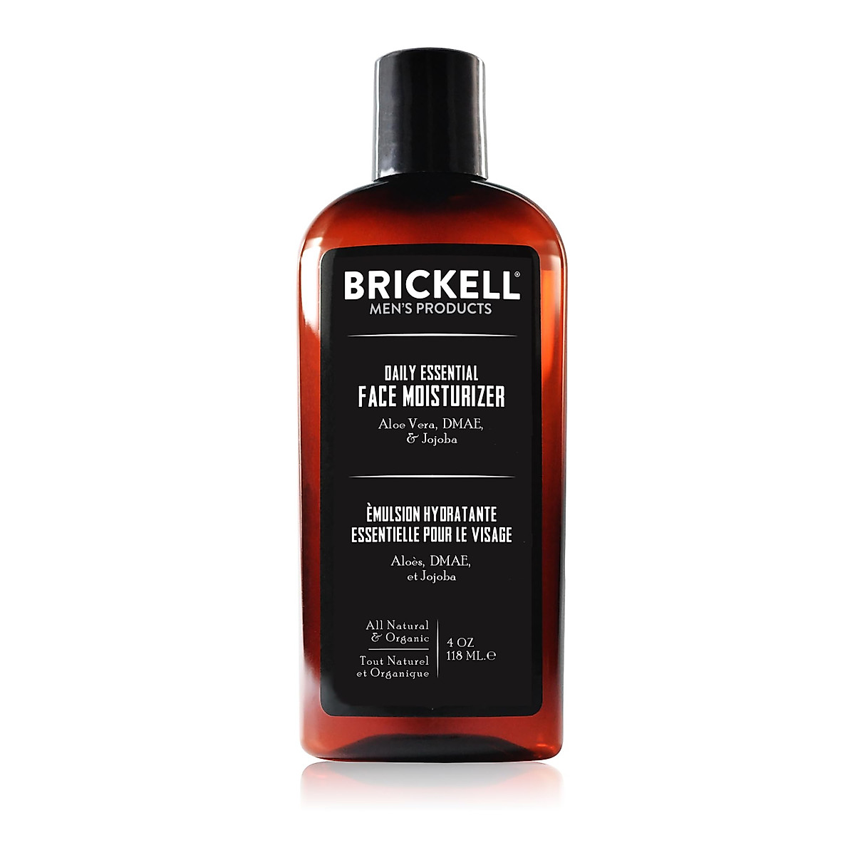 Brickell Men's Daily Essential Face Moisturizer for Men, Natural and Organic Fast-Absorbing Face Lotion with Hyaluronic Acid, Green Tea, and Jojoba, 4 Ounce, Unscented