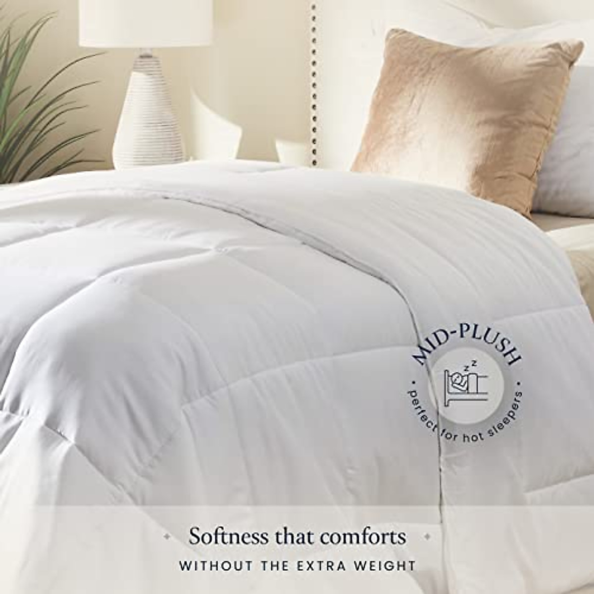 BELADOR White Comforter Duvet Insert Full Size Bed Comforter- All-Season Down Alternative Comforters, Mid-Plush Lightweight Comforter, Box Quilted Siliconized Fiberfill Oeko-Tex Hotel Comforter