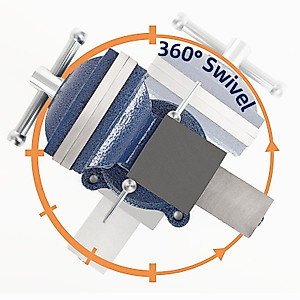 FAHKNS 4" Bench Vise, Workbench Vice Heavy Lock Down Duty Clamps Precision, 4.13" Jaw Width 360° Swivel Base CNC Vise for Woodworking Milling Machine Drill Press