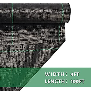 TOPHOUSE 4ft x 100ft Weed Barrier Landscape Fabric Heavy Duty Weed Barrier Fabric for Garden Durable Weed Blocking Control Mat for Outdoor Flower Bed