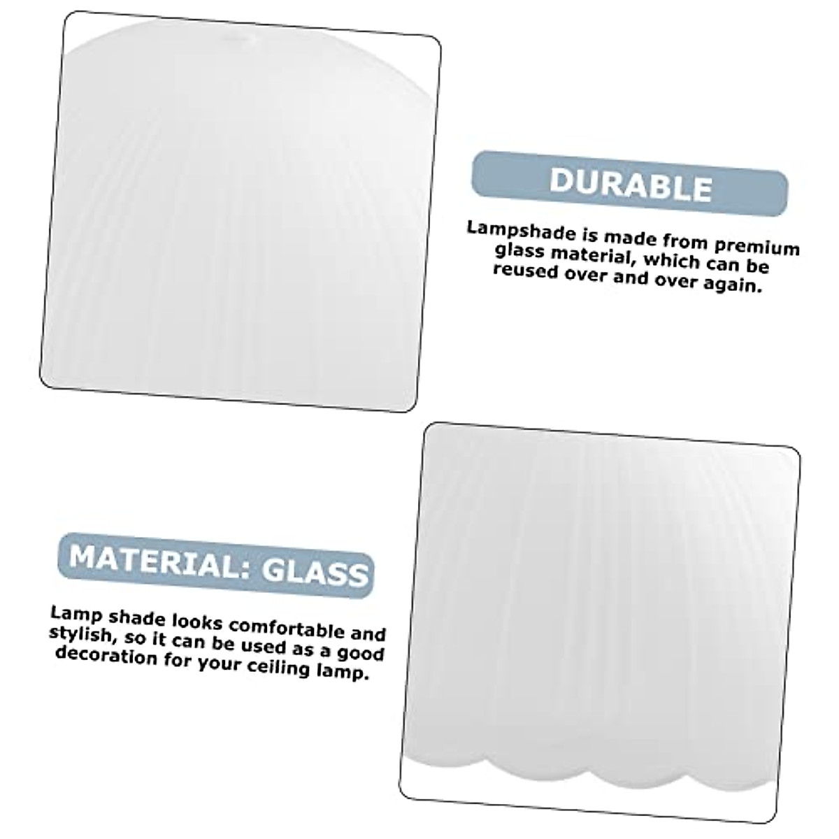 EXQUIMEUBLE 1PC glass lampshade table lamp shades bedside lamp shades clip on lamp shade small lamp shades glass light shade replacement glass light cover stand e27 white floor lamp rural