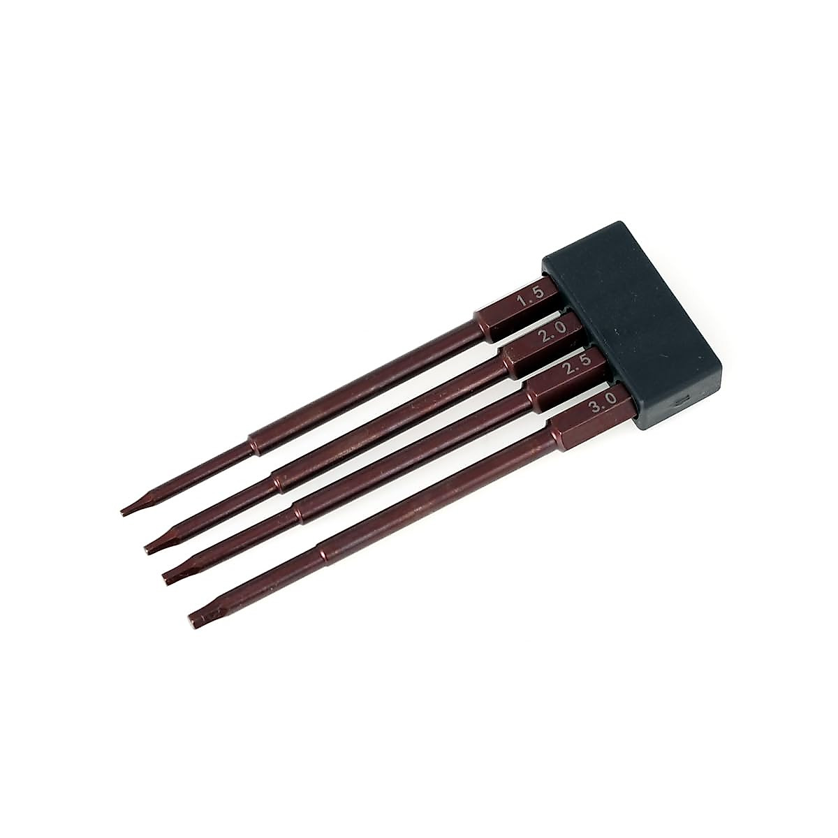 LCX Racing 4pc 1/4" Metric Hex Bit Set, Electric Screwgun, Power Drill RC Hobby RC Model RC Truck (1.5 2.0 2.5 3.0mm)