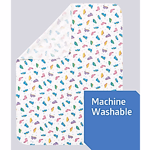 Medline Dinosaur Print Baby Blanket, Classic Design, 100% Cotton, Soft, Cuddly, Swaddling, 30" x 40", 3 Count