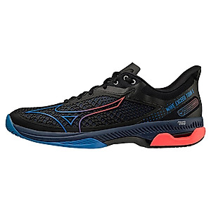 Mizuno Wave Exceed Tour 5 AC Men Tennis Shoe, Black-Peace Blue, 10.5