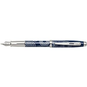 Sheaffer 100 Pattern Collection Gloss Blue Medium Point Fountain Pen - SH-9270-0