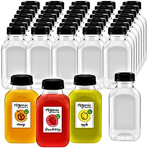 Green Direct 8 oz Clear Empty Plastic Bottles With Leak Proof Caps for Water, Juice, Milk, or Smoothie, Reusable, BPA Free Bulk Beverage Containers Pack of 20