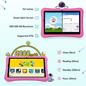 UMIDIGI Kids Tablet, Android 13 Tablet for Kids, 10.1 inch G2 Tab Kids, 8(4+4) GB RAM 64GB ROM Up to 1TB, Children's Tablet with Parental Control, BT 5.0, WiFi 6, Learning Tablet for Kids (Pink)