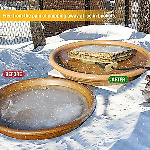 comincia 500Watt Stock Tank Heater,Chicken Water Heater,Cast Aluminum Submergible De-Icer, Thermostatic Control Water Trough Tank Heater for Livestock Poultry Birds,Cows,Horses,Wildlife Drinking