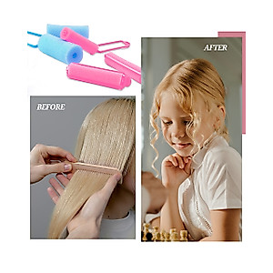 64 Pieces Sponge Hair Rollers: 2 Sizes for Medium Length Styling, Flexible Foam Curlers for Overnight Curl and Volume