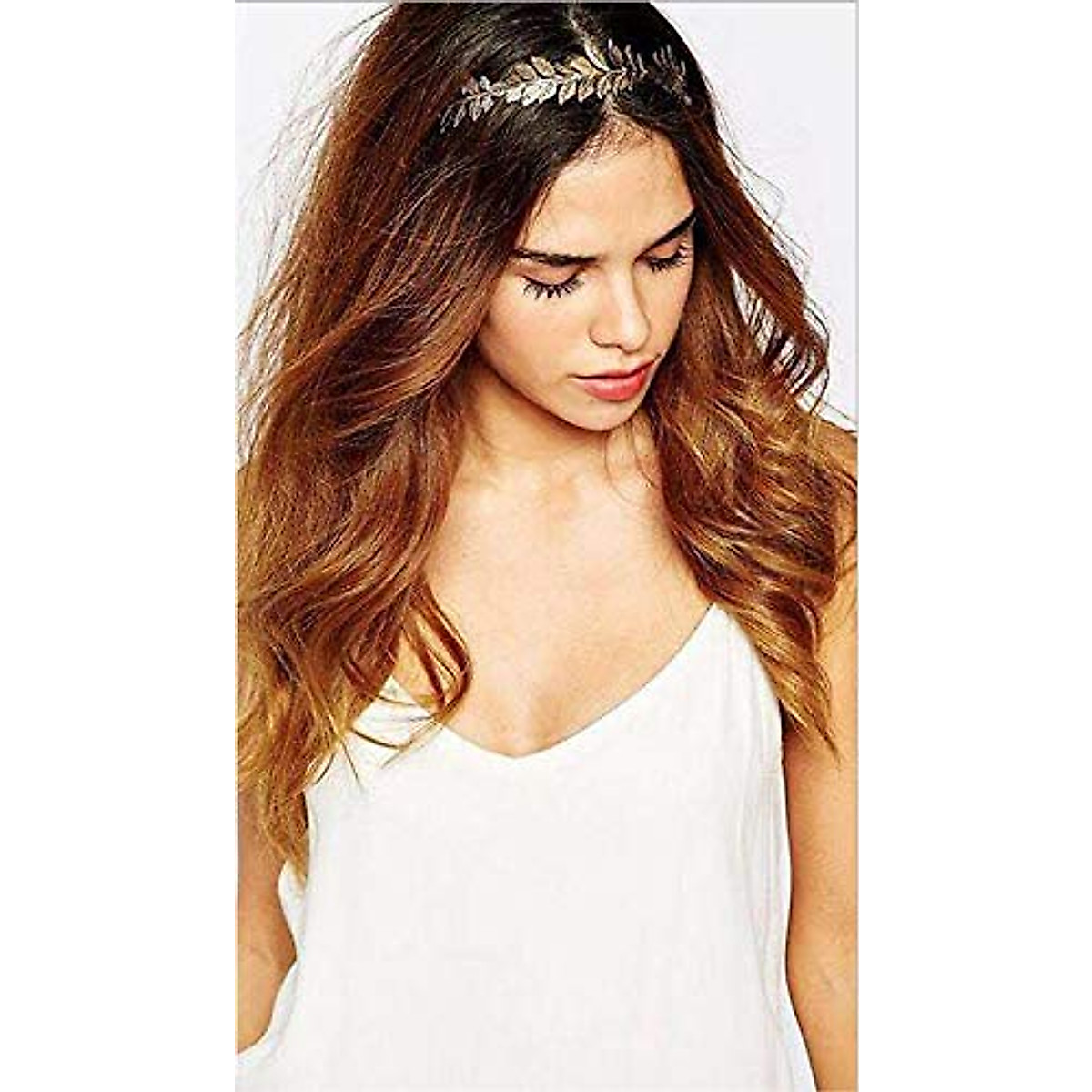 YallFF Greek Roman Laurel Leaf Bracelet Armband Golden Laurel Leaves Crown Tiara Costume Greek Goddess Headband Hair Comb Bridal Wedding Headpiece Hair Accessories