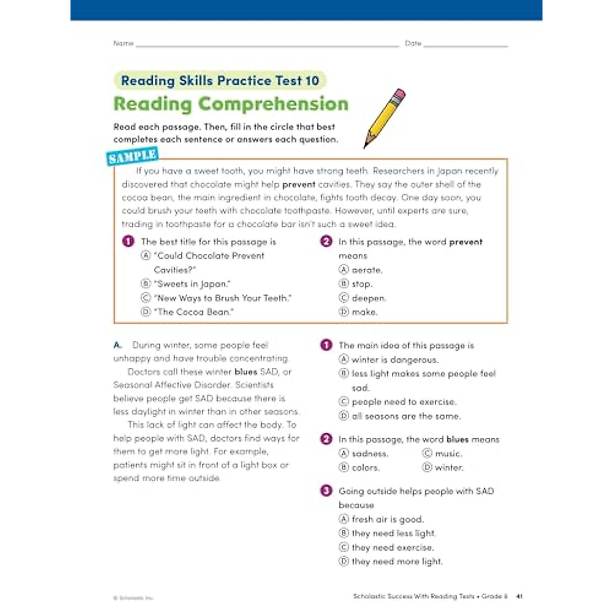 Scholastic Success with Reading Tests Grade 6 Workbook (Scholastic Success; Grade 6)