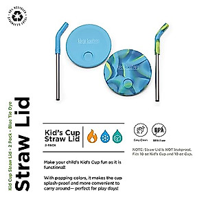 Klean Kanteen Kid Cup Straw Lid - 2 Pack - Blue Tie Dye