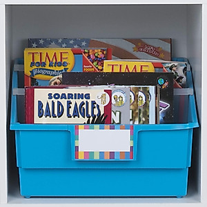 Really Good Stuff 4-Pack Single-Color Picture Book Classroom Library Bins With Dividers