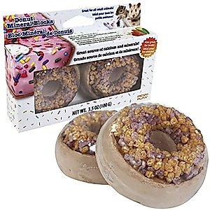 Penn-Plax Donut Mineral Blocks for Small Animals – Great Source of Calcium – Perfect for Hamsters, Gerbils, Gunina Pigs, Ferrets, Rabbits, Mice and More – 2 Pieces