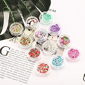 12 Bottles/Pack Flower Animal Fruit Resin Filling Glitter Soft Clay for DIY Epoxy Resin Mold Decor Nail Art Jewelry Making Tools (Animal)