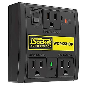 i-Socket Automated Vacuum Switch, Dust Control with Automatic Shutoff and Delay - Prevents Inrush Current from Circuit Overload