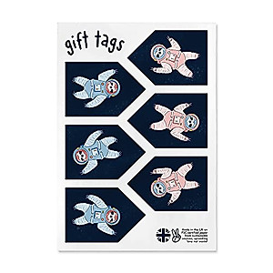 CENTRAL 23 - Birthday Wrapping Paper - 6 Gift Wrap Sheets - Navy Space Theme - Sloths - Men Women - Recyclable