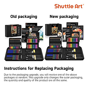 116 PCS Drawing Kit, Shuttle Art Complete Drawing Supplies with Sketch Pencils, Colored Pencils, Graphite, Charcoal Sticks, Professional Drawing Tools and Paper Pads for Artists, Beginners and Kids