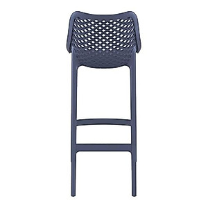 Home Square Patio Bar Stool in Dark Gray Finish - Set of 2
