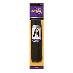 2-PACK DEALS ! Outre Human Hair Weave Premium Purple Pack Yaki (12", 1B)
