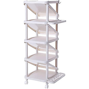 Multi-Layer Rolling Wheel Cart Shoe Rack 9-Layer Two-Way for Kitchen Home Office Craft Garage Salon Shoe Cabinet（ 90x36cm ） Ventilated