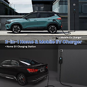 EP Level 2 Portable EV Charger, 16-40 Amp, 240V, 25ft Cable, Fast Charging Station for All EVs, NEMA 14-50P Plug, Upgraded Portable Electric Vehicle Charger