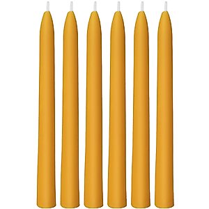 Viyffo 8 Inch Beeswax Taper Candles Set of 6, Natural Unscented Bee Wax Candle, Long Tall Tapered Candlesticks Wedding Home Decor Dinner