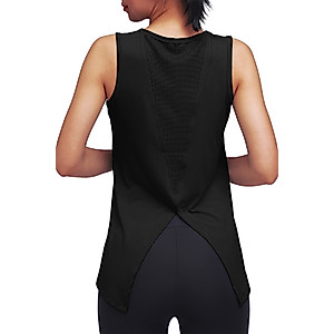 Mippo Womens Workout Tops Yoga Running Tank Tops Tennis Exercise Tops for Women Muslce Tank Sleeveless Summer Workout Shirts Running tops Clothes for Women Black M