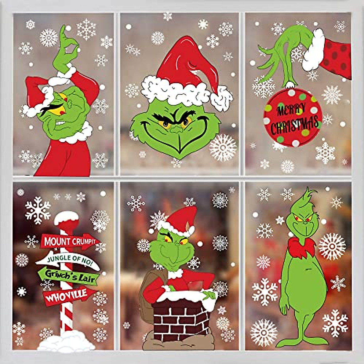 Christmas Window Clings Christmas Window Clings 8Sheet Christmas Decorations Christmas Window Sticker Christmas Window Decals Christmas Window stickers Home School Office Christmas Party Supplies