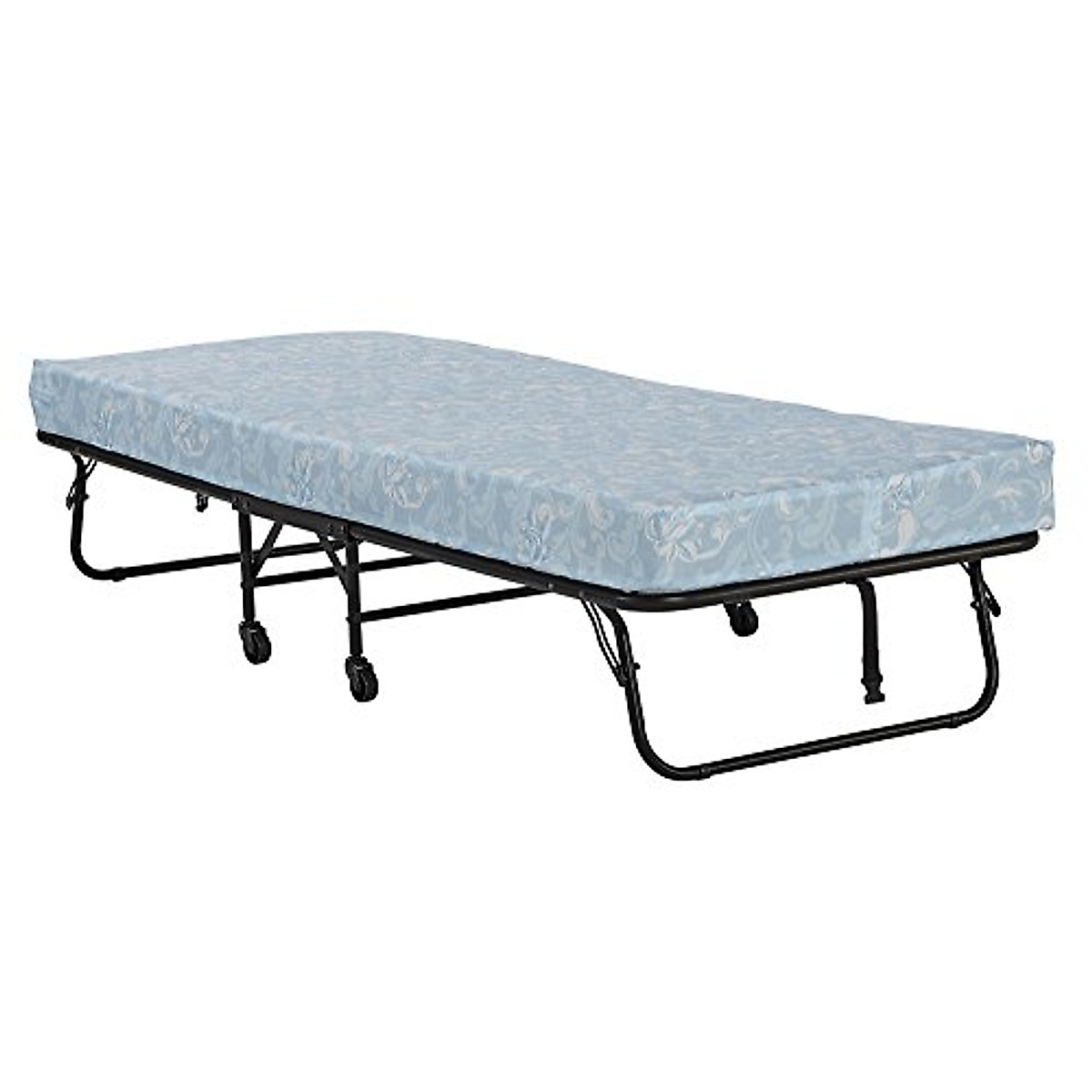 DHP Levy Folding Guest Bed with Metal Frame & 4 Inch Mattress, Twin, Black