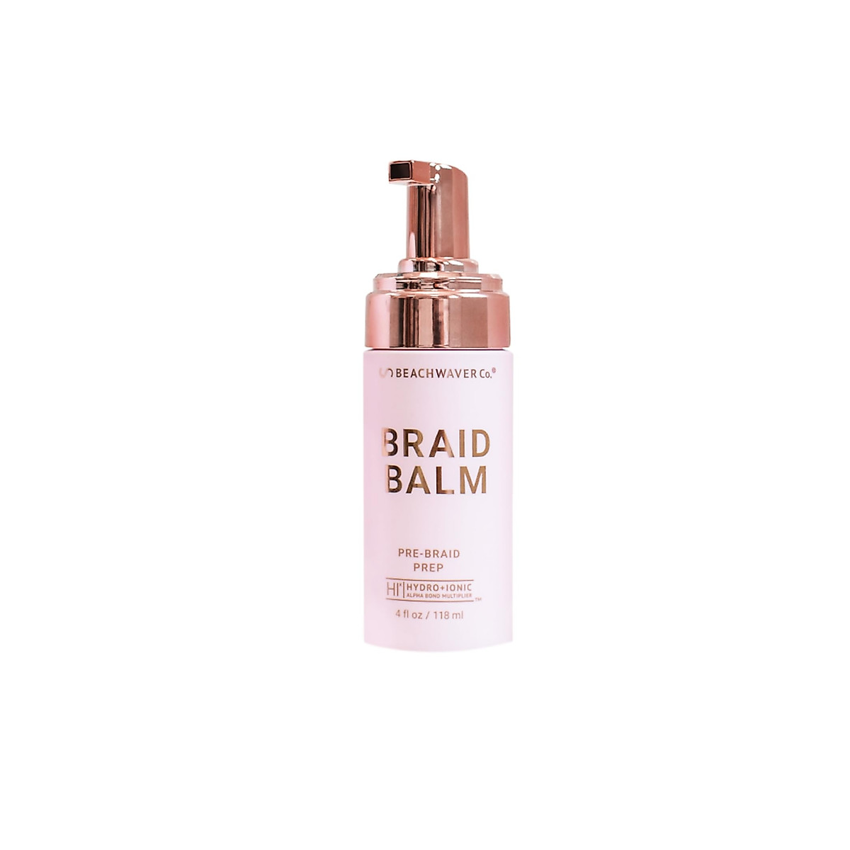 Beachwaver Braid Balm Pre-Braid Prep - Frizz-Taming Hair Primer Foam to Strengthen and Reduce Flyaways with HiX Vegan Bond Multiplers - Create Heatless Curls with Braids - For All Hair Types (4 Fl Oz)