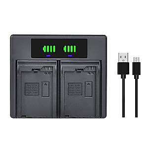 Batmax 2Pcs 3600mAh PSP 1000 Battery + LED Dual USB Charger Replacement with Type C Port for Sony PSP-1000 PSP-110 (1001, 1002, 1003, 1004, 1005, 1006, 1007, 1008, 1010), PSP Fat Console