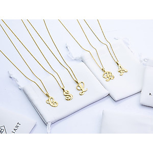 GemStar USA Yellow Gold Flashed Sterling Silver I Letter Initial Alphabet Name Personalized 925 Silver Pendant Necklace