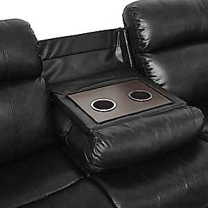 Lexicon Odeum Manual Double Reclining Sofa, Black