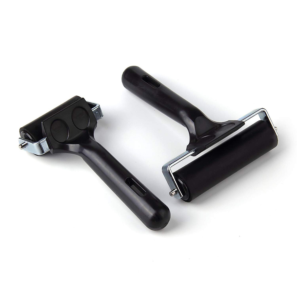 2Pcs Rubber Roller Brayer Rollers Hard Rubber 4 and 2.2 Inch for Printmaking (Black) by HRLORKC…