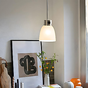 6-Pack White Frosted Glass Shades, Bell Shaped Glass Shade Covers Ceiling Fan Lamp Replacements, Light Fixtures Lampshade for Chandelier Wall Sconces, 1.61" Fitter Size, 5" High x 4.7" Diameter