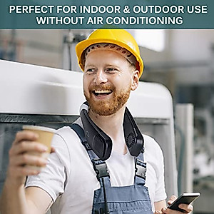 IHOWOTE Neck Fan,2022 Upgraded Portable Neck Fan with Cooling Towel(40"x12"),360° Cooling Personal Hanging Fan with 3 Speed,Blow Cold Air in Heat Day,Long Use Time,Perfect for Outdoor Indoor(Black)