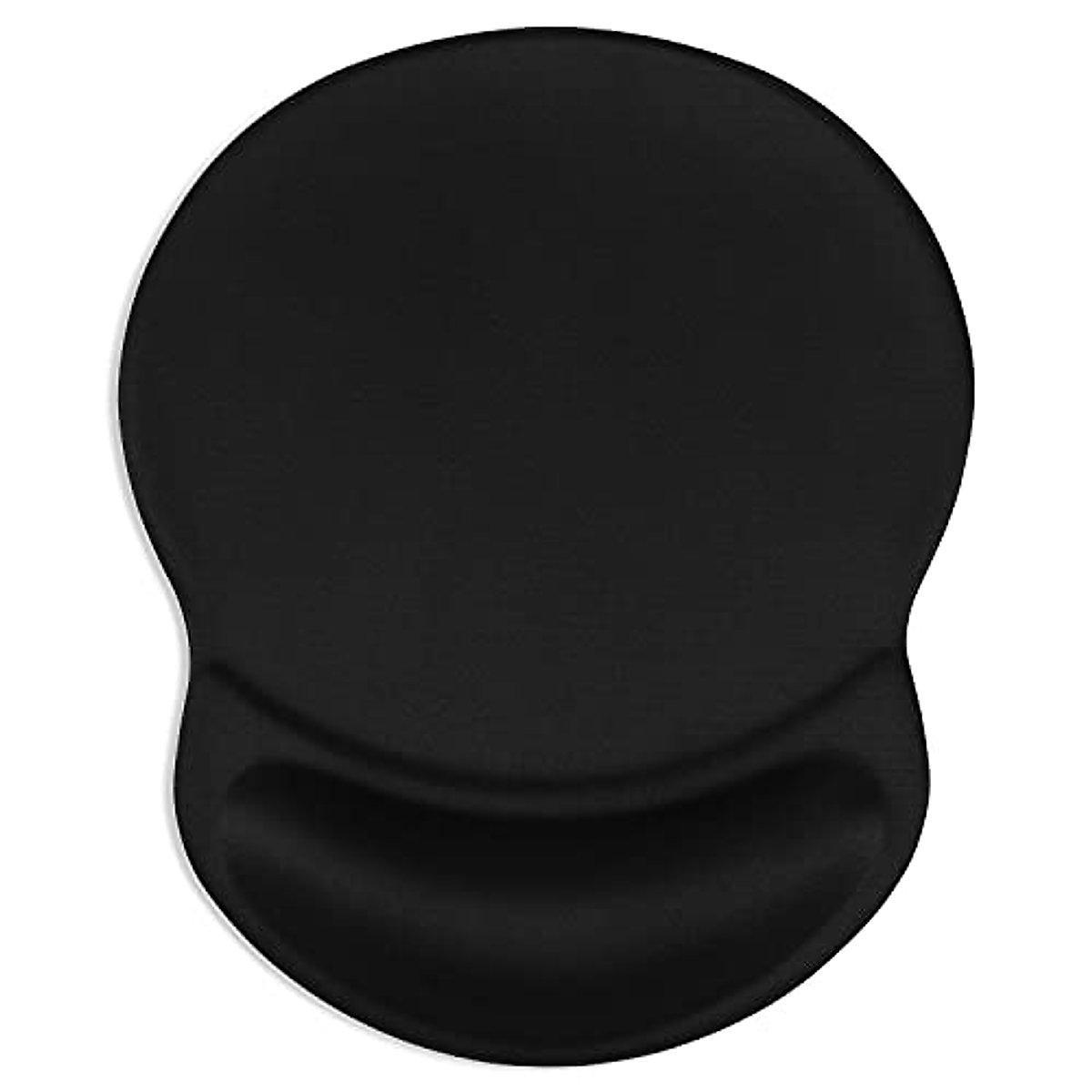 ITNRSIIET Mouse Pad, Ergonomic Mouse Pad with Gel Wrist Rest Support, Gaming Mouse Pad with Lycra Cloth, Non-Slip PU Base for Computer, Laptop, PC, Home, Office & Travel, Black