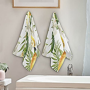 Kigai Tropical Lemon Flowers Hand Towels, Soft & Absorbent Bathroom Guest Towels Kitchen Towels Fingertip Towel for Beach Gym Spa 14x28 Inch (2PACK)