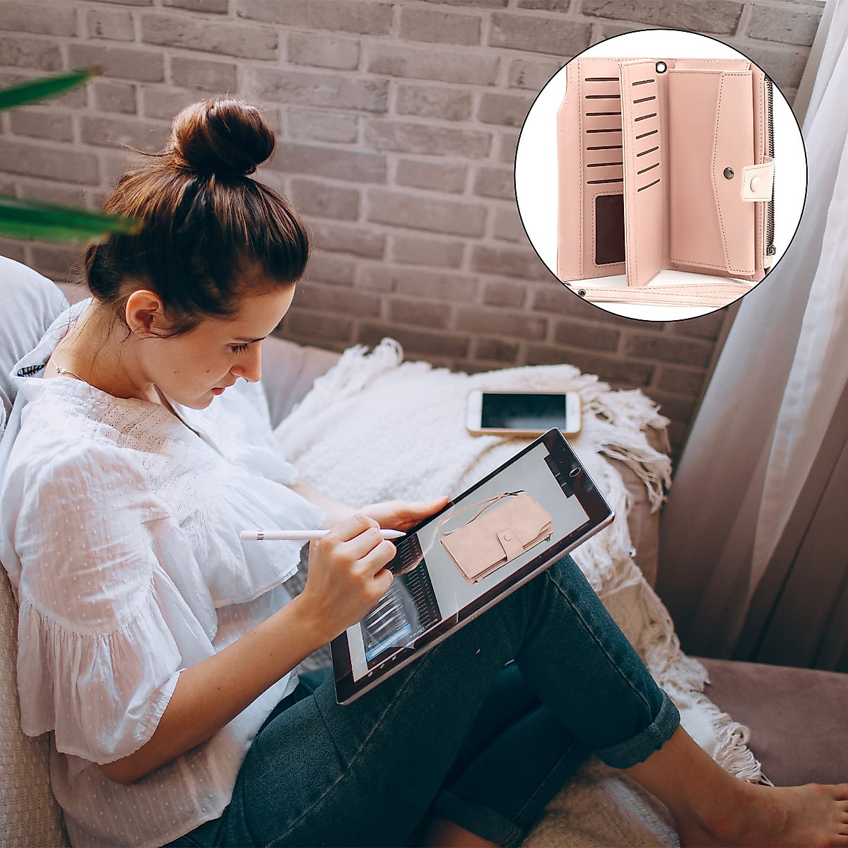 TAN.TOMI Wallet Women, Vegan Leather Women Wallet Large Capacity, Wallet for Women RFID Blocking with Multi Card Organizers