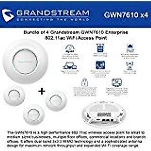 Bundle of 4 Grandstream GWN7610 high-performance Enterprise 802.11ac WiFi Access Point